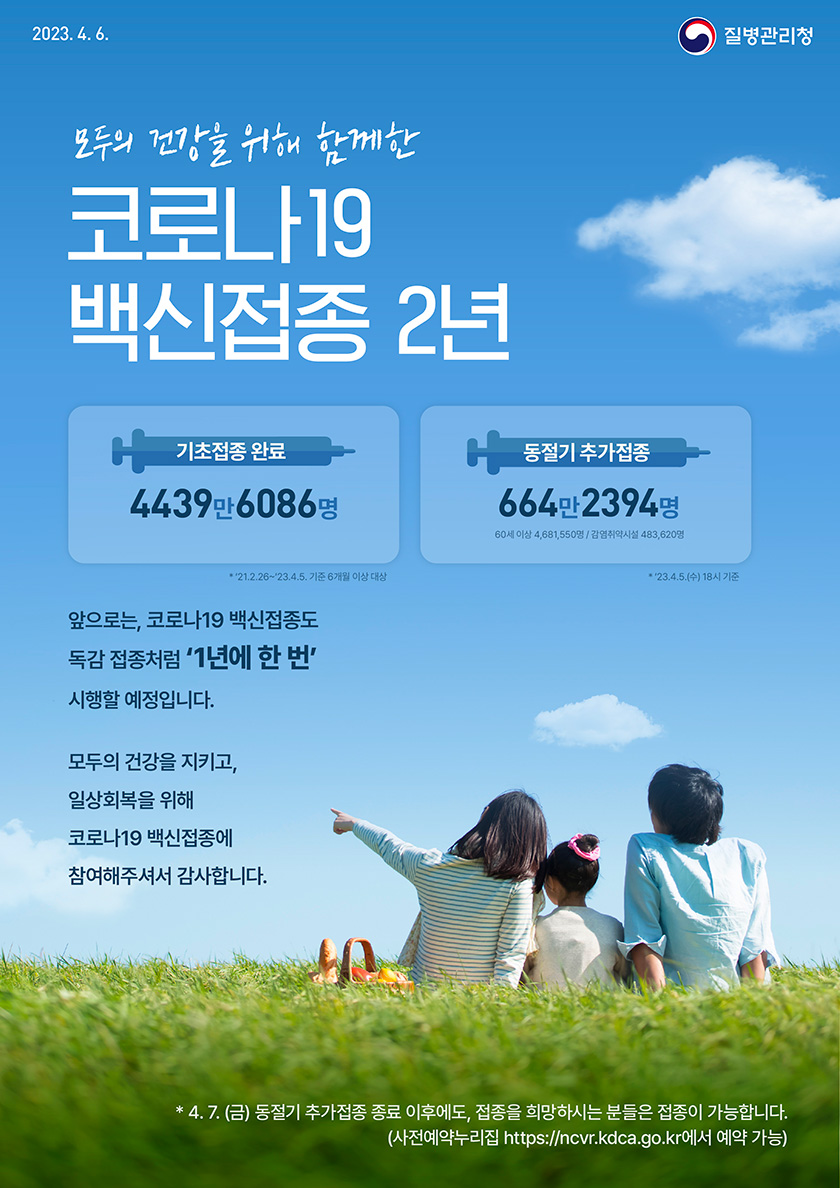 모두의 건강을 위해 함께한 코로나19 백신접종 2년 홍보지 홍보자료 알림·자료 질병관리청